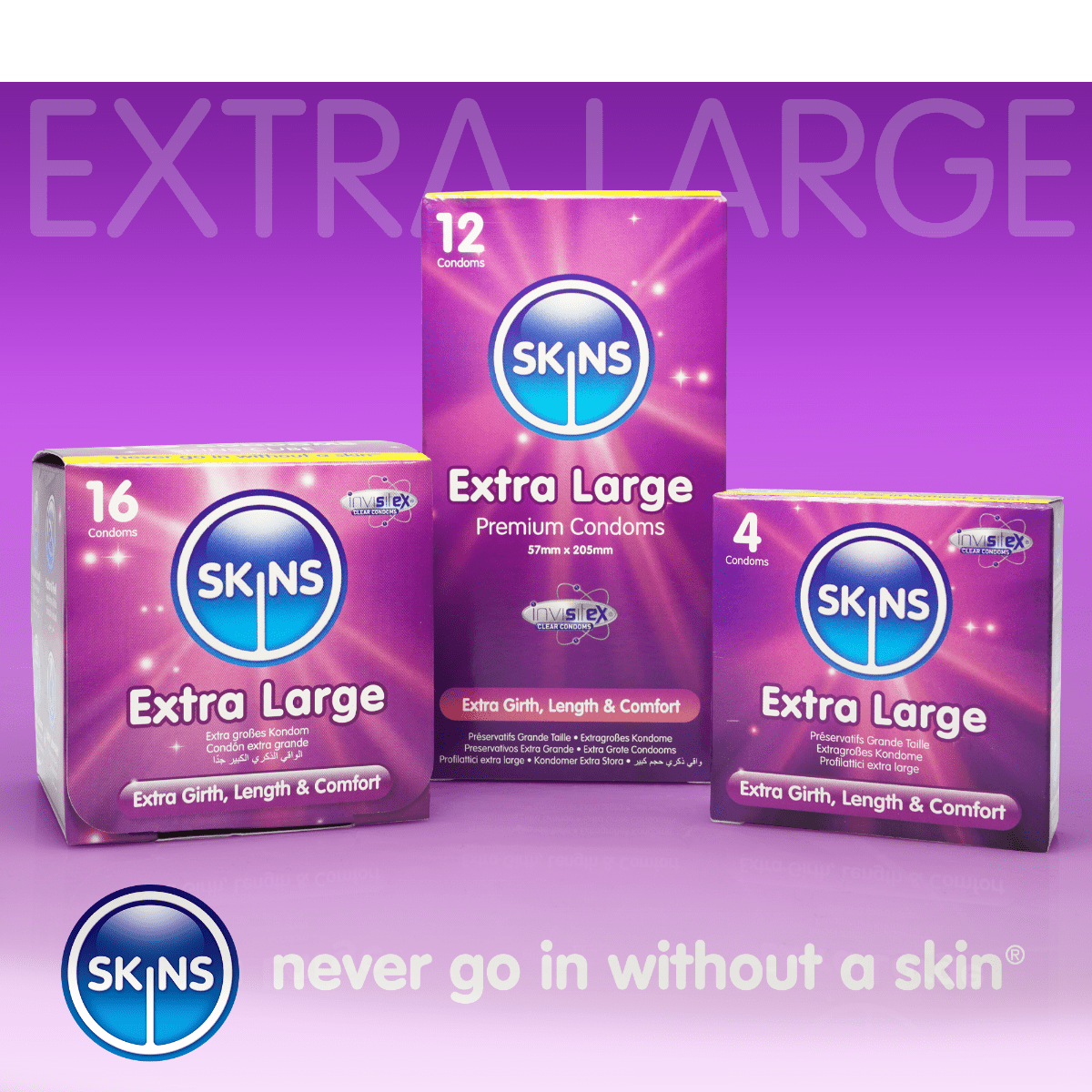 Skins Extra Large Condoms Xl Condoms Your Pleasure Toys