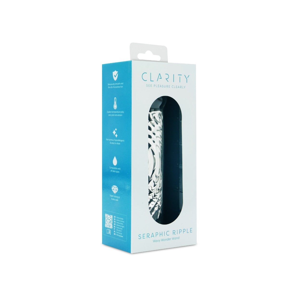 Clarity Seraphic Ripple Glass Dildo | Textured Rippled Glass Toy