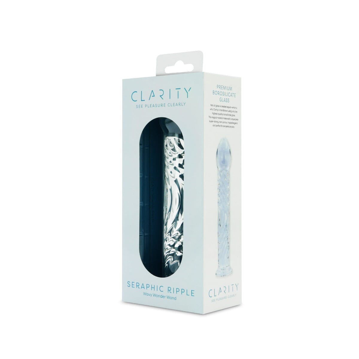 Clarity Seraphic Ripple Glass Dildo | Textured Rippled Glass Toy