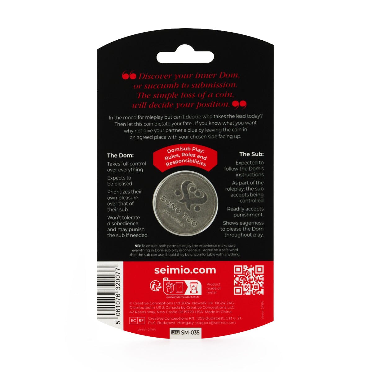 SEI MIO Sono Tuo Stainless Steel Coin | Playful Power Play