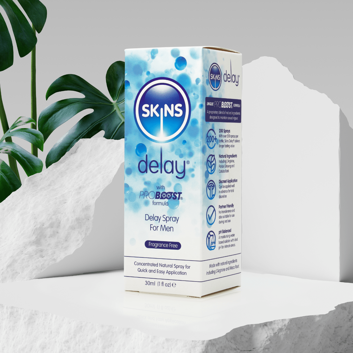 Skins Natural Delay Spray 30ml (fragrance free) | Your Pleasure Toys